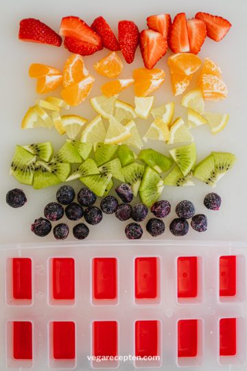Rainbow Fruit Ice Cubes + Tips For Making Clear Ice - Vega Recepten