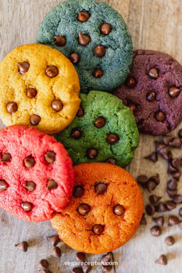 Rainbow Chocolate Chip Cookies Recipe - Vega Recepten